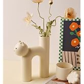 Amazon.com: Cat Vase for Flowers, Cute Cat Shaped Ceramic Vase, Unique ...