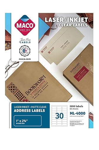 Clear Full Sheet Printable Labels for Shipping - Laser/Ink Jet ...