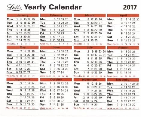 Letts 2017 Yearly Calendar Desk Standing - BigaMart