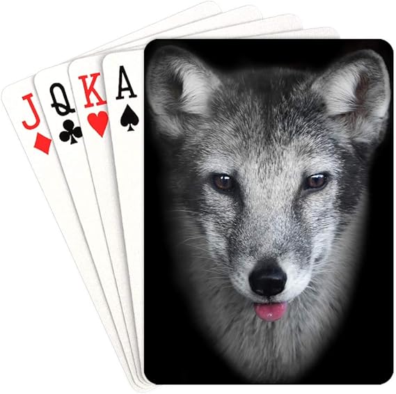 Amazon.com: HUAPIN Unique Playing Cards Eye Contact with Severe Wolf ...