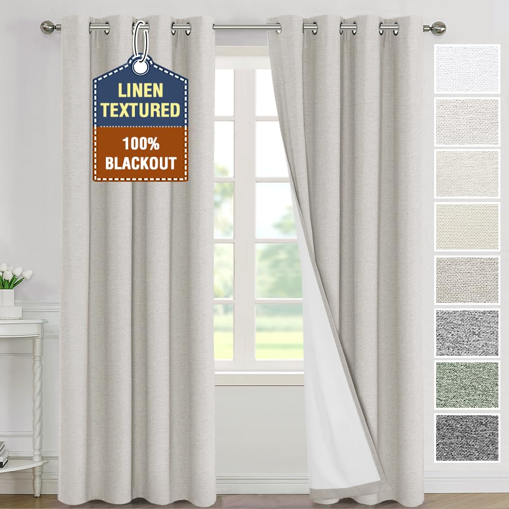 H.VERSAILTEX Premium Quality Linen Curtains for Complete Darkness ...