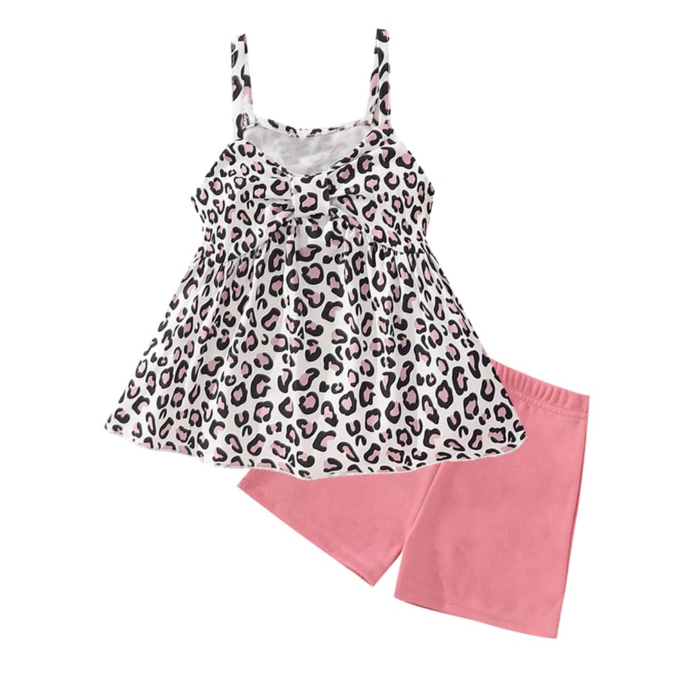 Toddler Summer Outfits for Girls Cow Print Short Sets Cheetah Casual ...