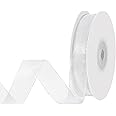 Amazon.com: White Sheer Ribbon, 100 Yards 1 Inch Organza Chiffon Tulle ...