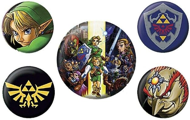 Amazon.com: Genuine The Legend of Zelda 5 Piece Button Badge Set: Shoes