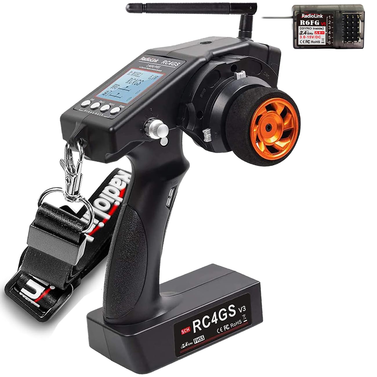 DTXMX Radiolink RC4GS V3 5 Channels RC Transmitter and Gyro Receiver ...