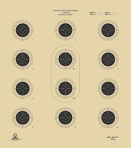 AR 5/10 Paper Shooting Targets – High-Visibility Bullseye & Silhouette for Rifle & Pistol ...
