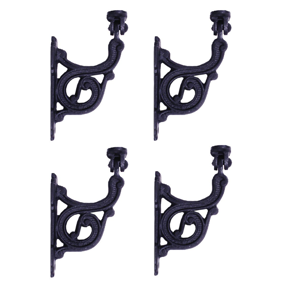 Renovators Supply Wrought Iron Hand Rail Brackets for Stairs - Rust ...