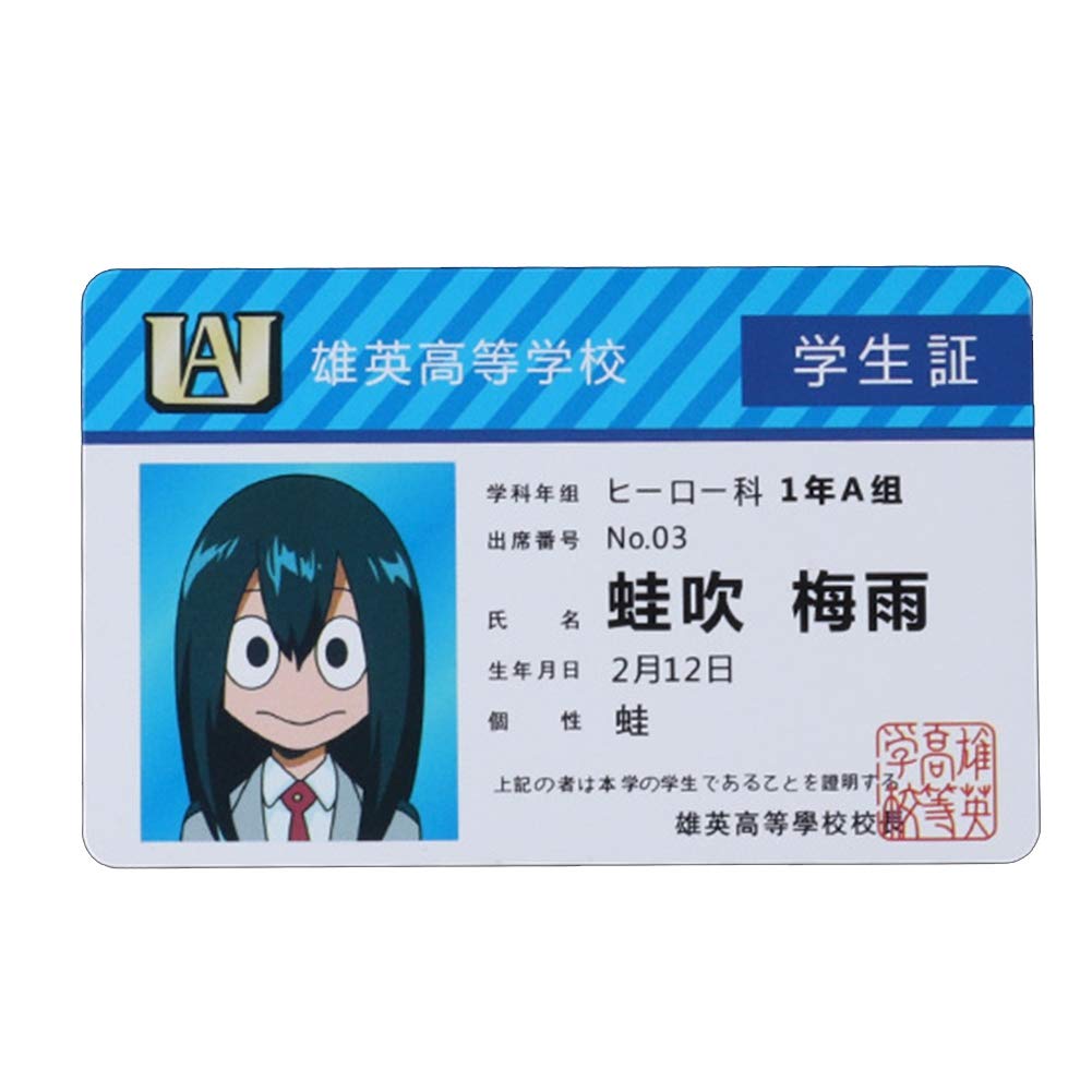 Wernerk Anime My Hero Academia Character Id Card Student Commemorative ...