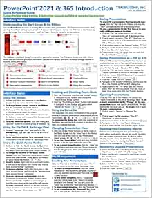 Microsoft PowerPoint 2021 and 365 Introduction Quick Reference Training ...