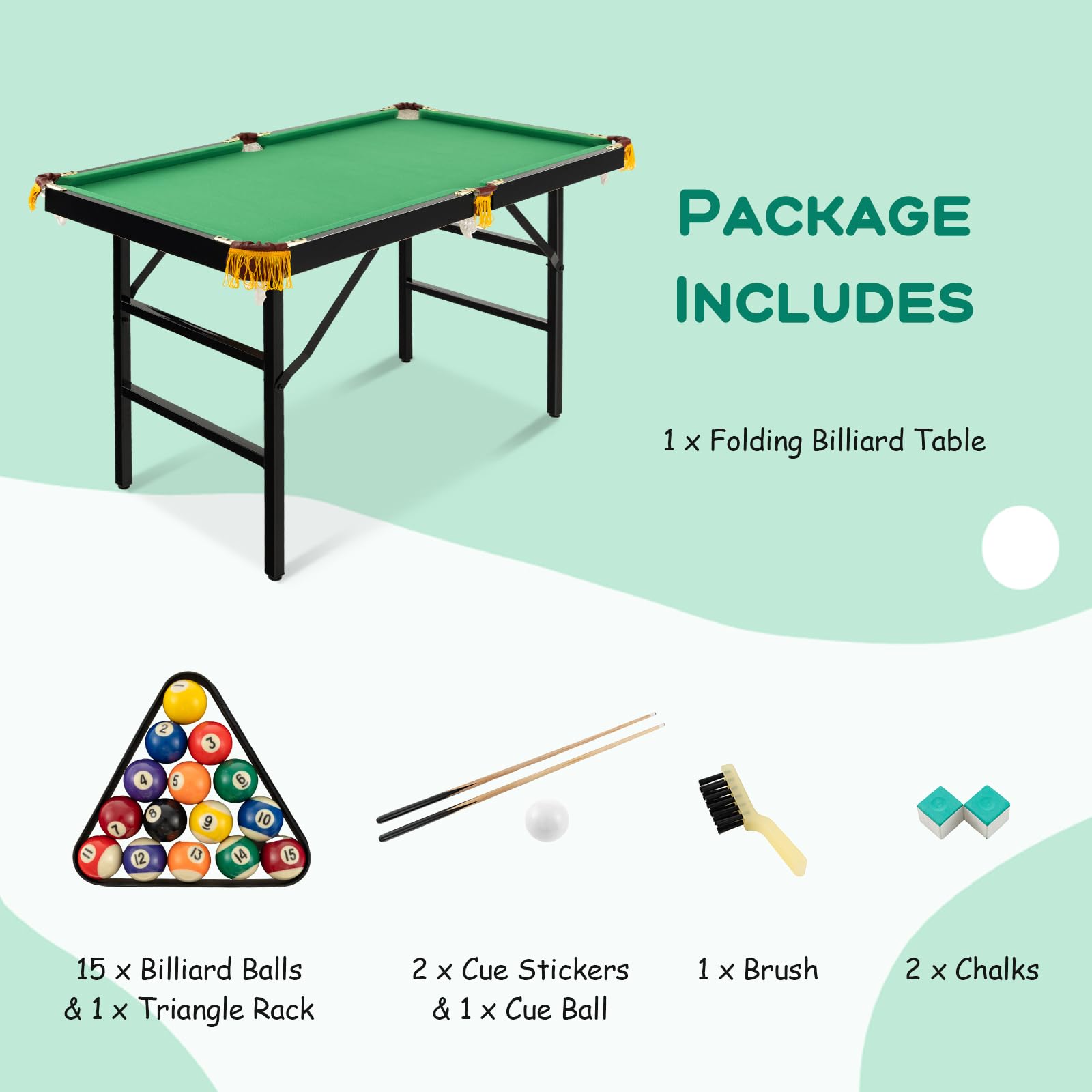 Mua Costzon 47" Folding Billiard Table, Pool Game Table Includes Balls ...