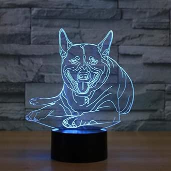 Luz De La Noche 3D Led Night Light Forma De Perro Iluminación ...