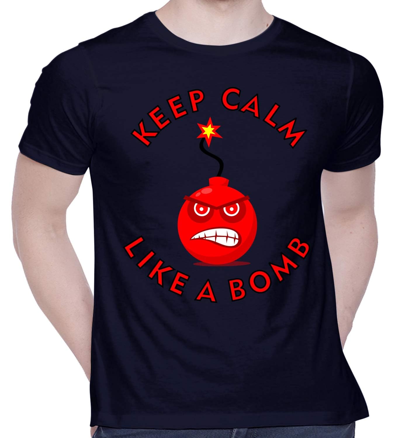 Buy CreativiT Graphic Printed T-Shirt for Unisex Keep Calm Like a Bomb ...