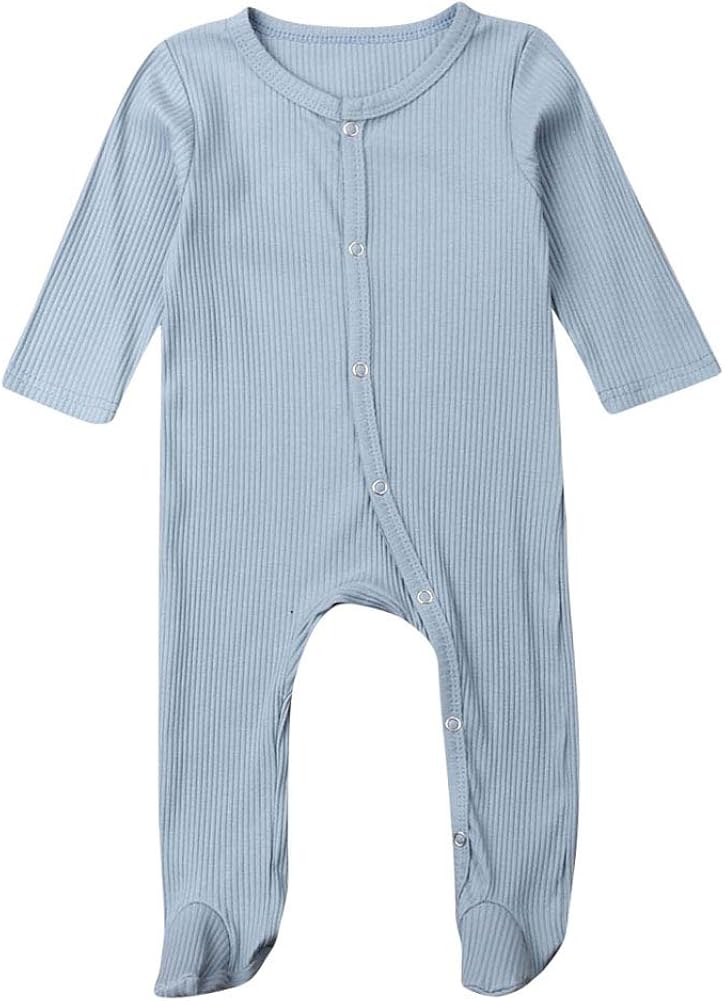 Mono de algodón para bebé recién Nacido, Mono de Manga Larga sólido con ...