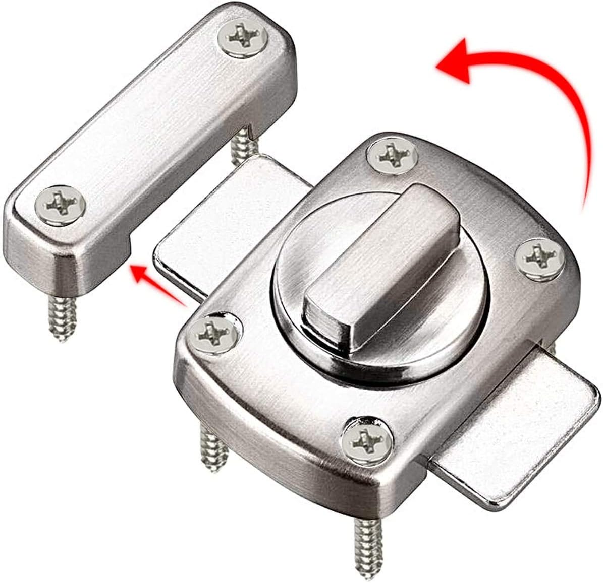 Bathroom Door Latch – WENTS 2 Pack Rotate Bolt Latch Gate Lock Brushed ...