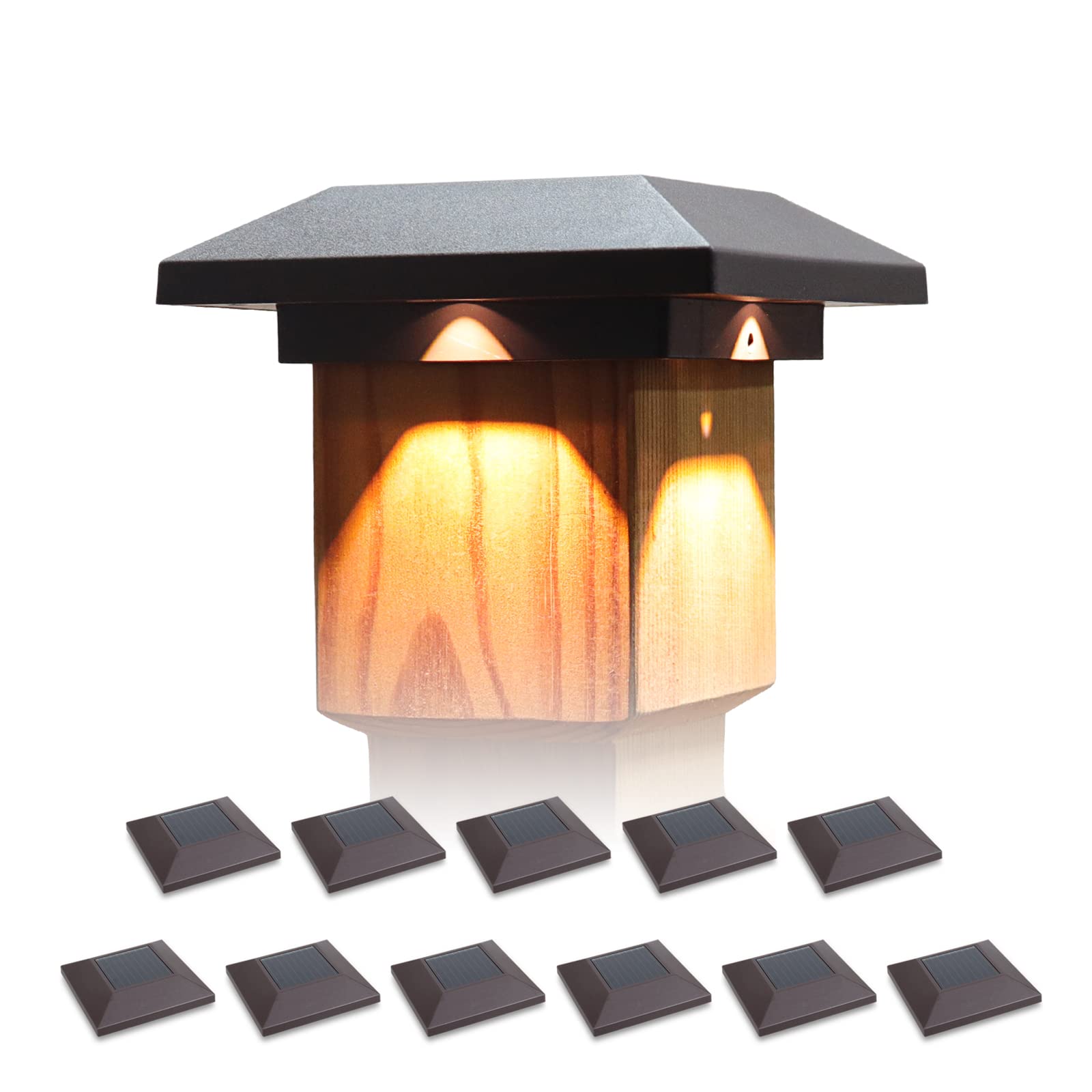Kemeco Solar Post Cap Lights 4x4 Wood Posts Outdoor Waterproof Warm