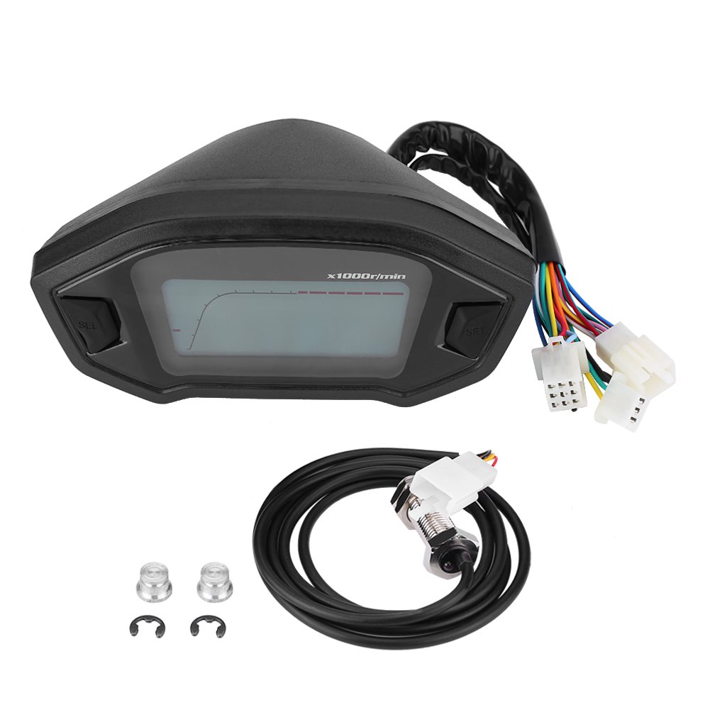 Universal Motorcycle Kilometric Meter 12 V Odometer Tachometer Digital ...