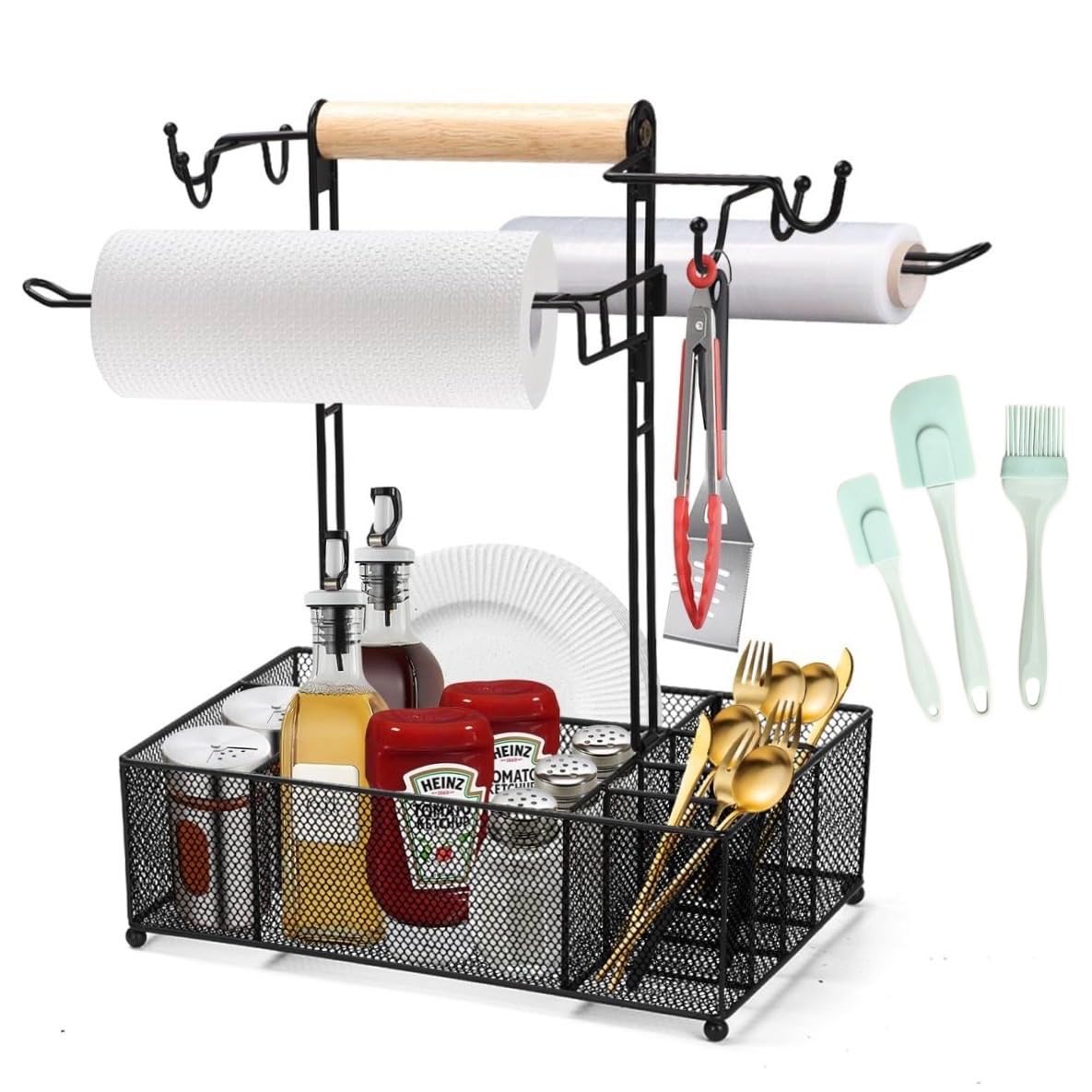 Grill Caddy with Paper Holder, Picnic Caddy, Blackstone caddy for ...