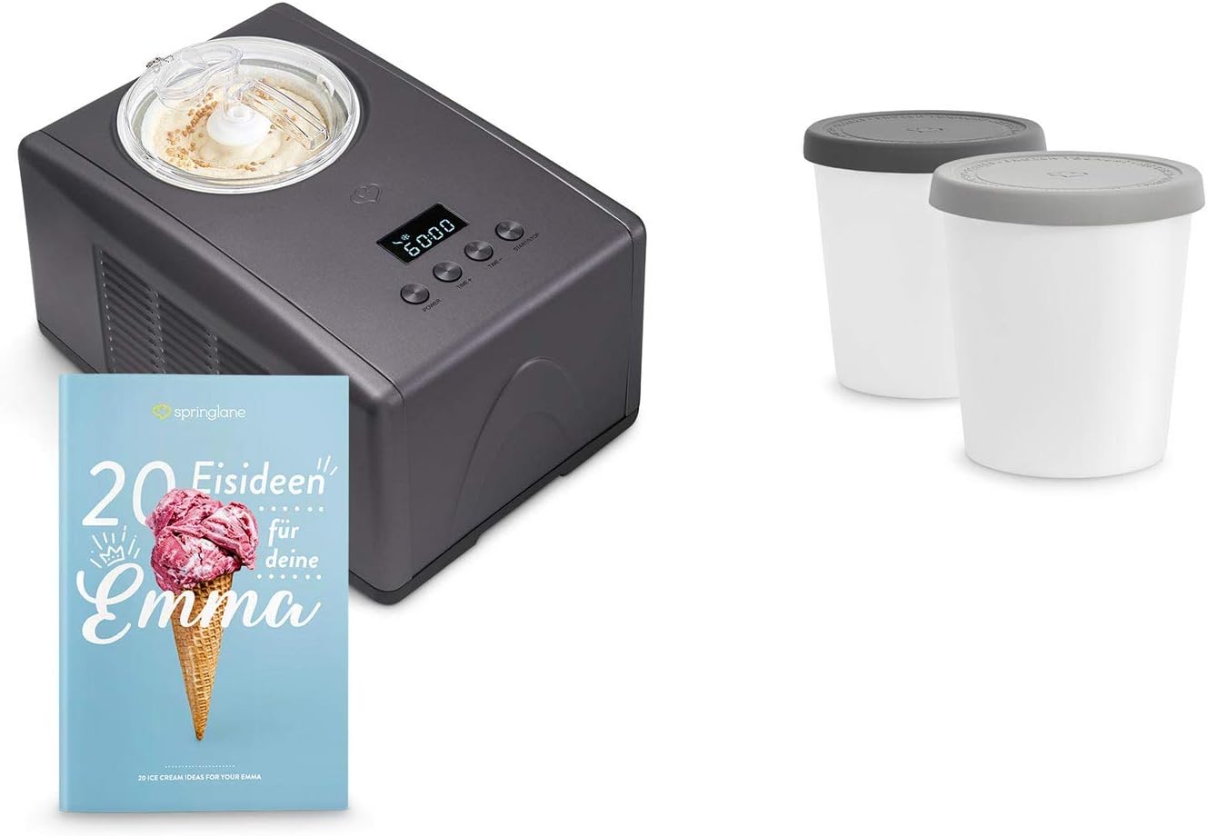 Amazon.de: Eismaschine Emma 1, 5 L mit selbstkühlendem Kompressor 150 W ...