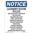 Amazon.com: OSHA Notice Sign - Laundry Room Rules for Residents | Vinyl ...