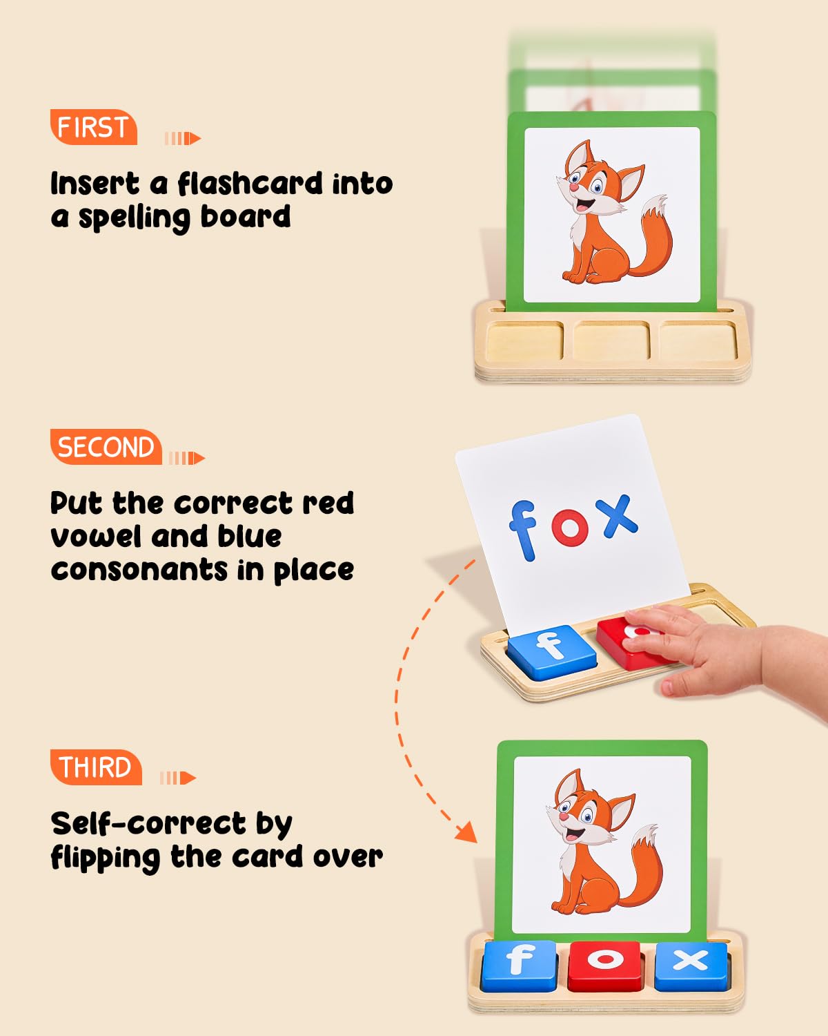 Mua JoyCat Wooden Short Vowel Reading Letters Sorting Spelling Games ...
