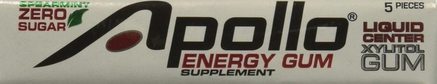 Amazon.com : Apollo Energy Gum Supplement - Spearmint (15 packs of 5 ...