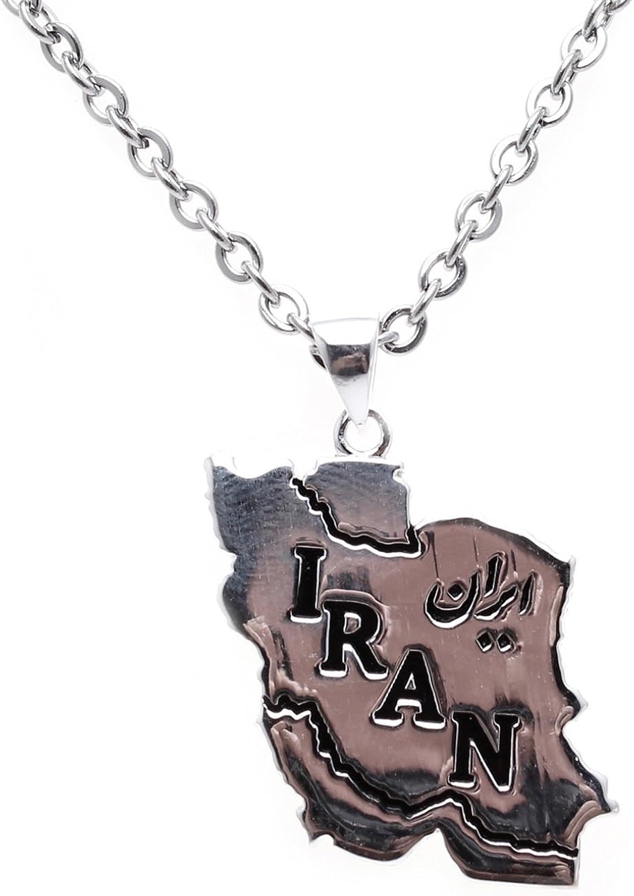 Sterling Siver 925 Iranian Persian Gulf Map Necklace Iran Farvahar ...
