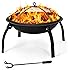 Amazon.com : Best Choice Products 22-inch Folding Steel Fire Pit, Wood ...