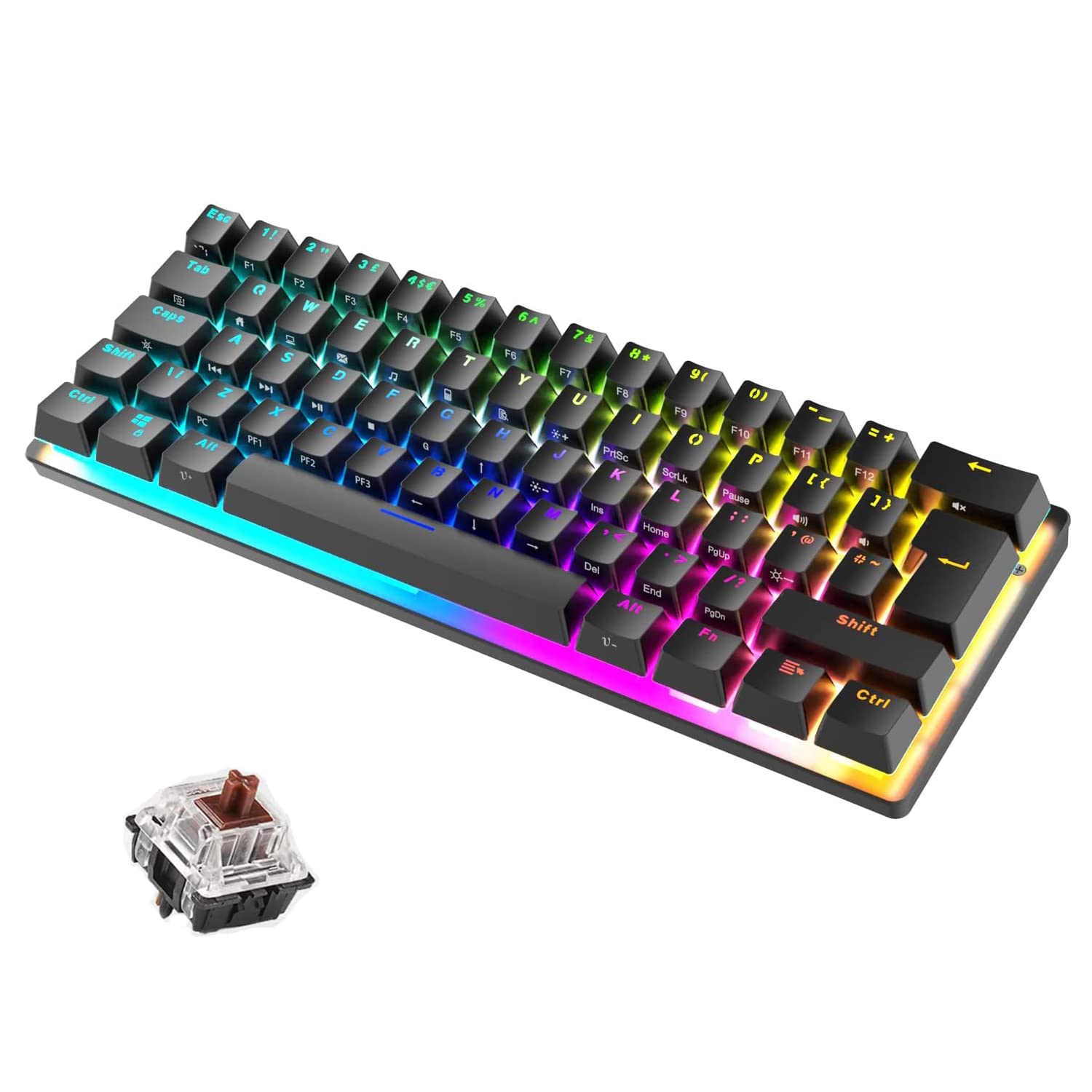 Mua Compact 60% Mechanical Gaming Keyboard with Ergonomic Anti-ghosting ...