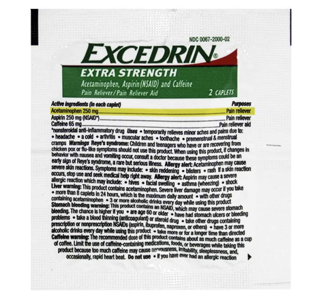 Mua Excedrin Extra Strength Caplets 25 Packets of 2 (25/2's) Display ...