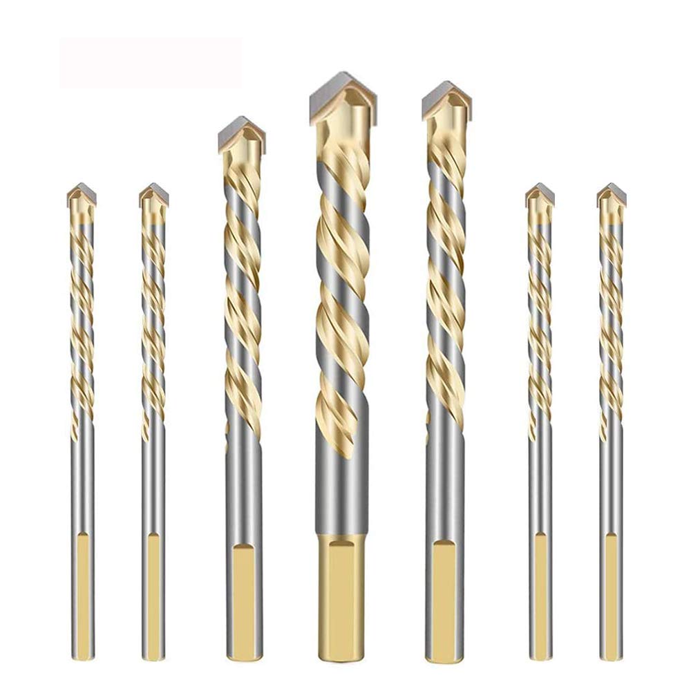 7 Pcs Multipurpose Triangle Alloy Twist Drill Bit for Porcelain Ceramic ...