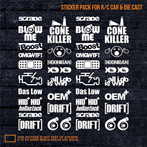 Buy r/c remote control buggy jdm white sticker pack aircraft truck ...