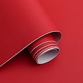 VaryPaper Thick Red Contact Paper 15.7''x78.7'' Matte Red Peel and ...