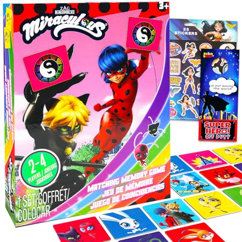 Zagtoon Miraculous Ladybug Memory Game Set Bundle with Miraculous ...