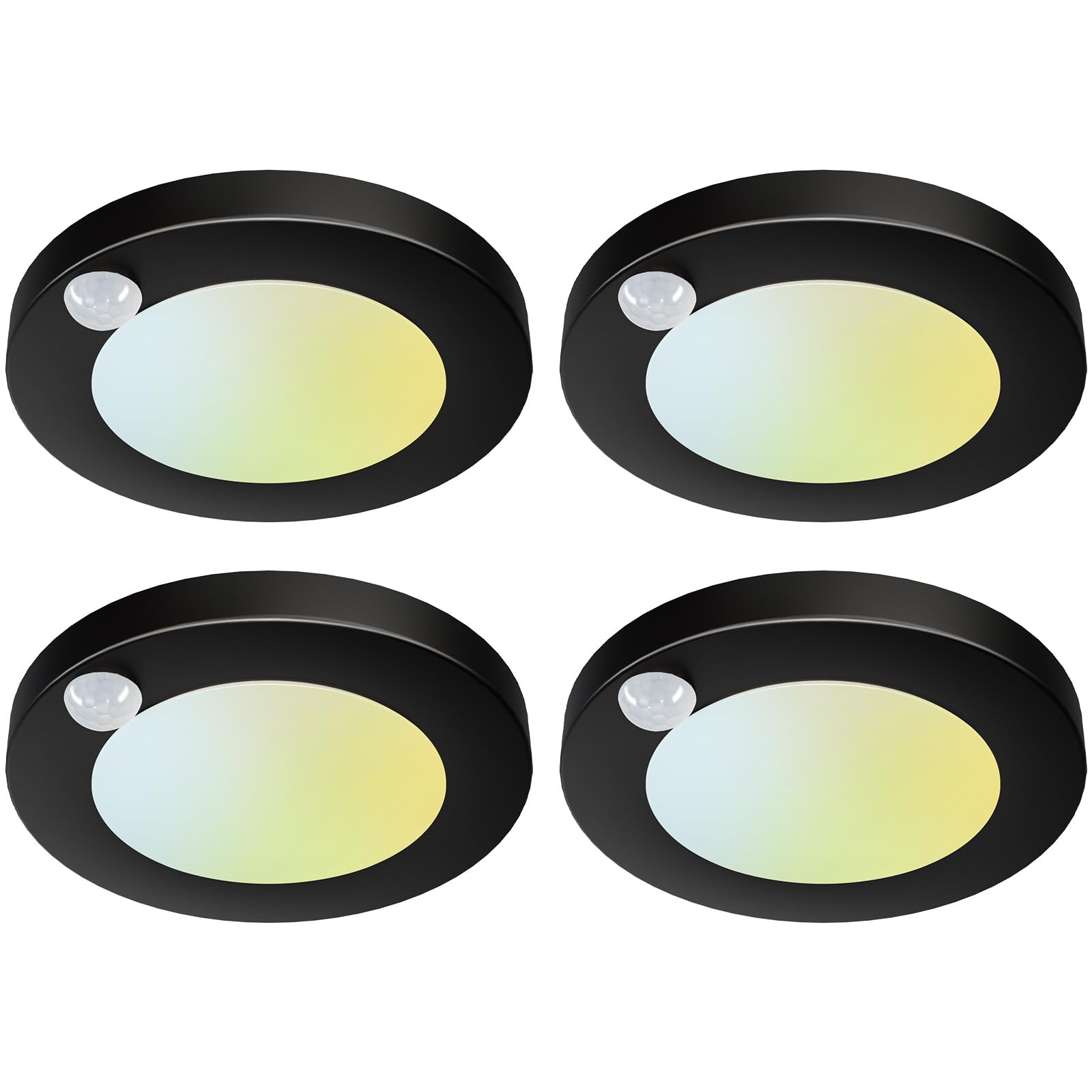 JULLISON 4 Inch Field Selectable 5CCT Black LED Motion Sensor Ceiling ...