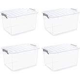 Amazon.com - Citylife 6 Packs 44.4 QT Plastic Storage Bins with Lids ...