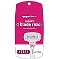 Amazon.com: Amazon Basics Women's 4 Blade Razor for Women, Fits ...