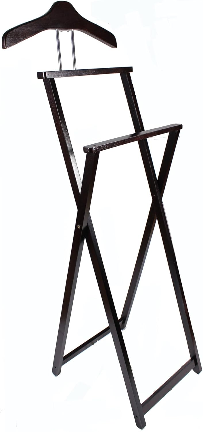 Herrendiener klappbar Braun Massivholz Stummer Diener Kleiderständer ...