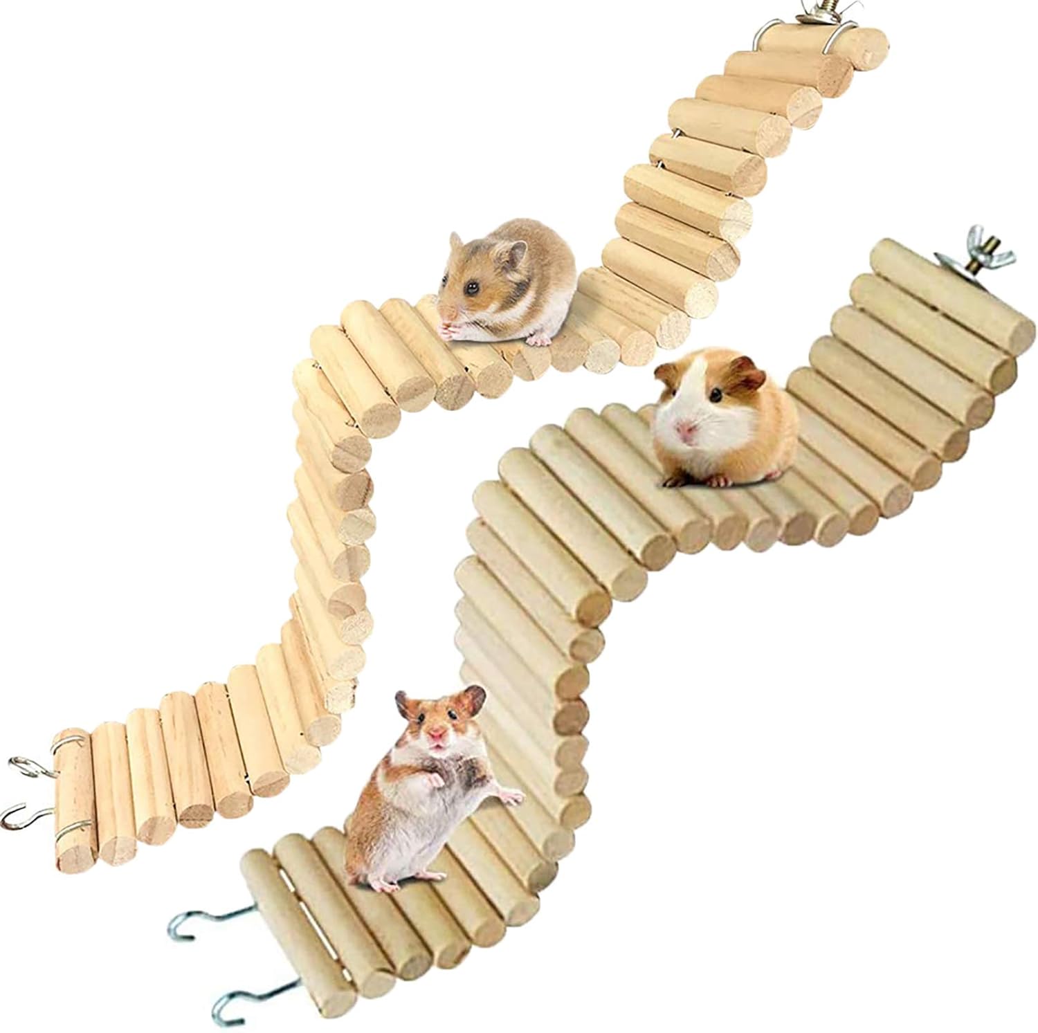PINVNBY Wooden Hamster Bridge Small Animal Ladder Climbing Toy Fence ...