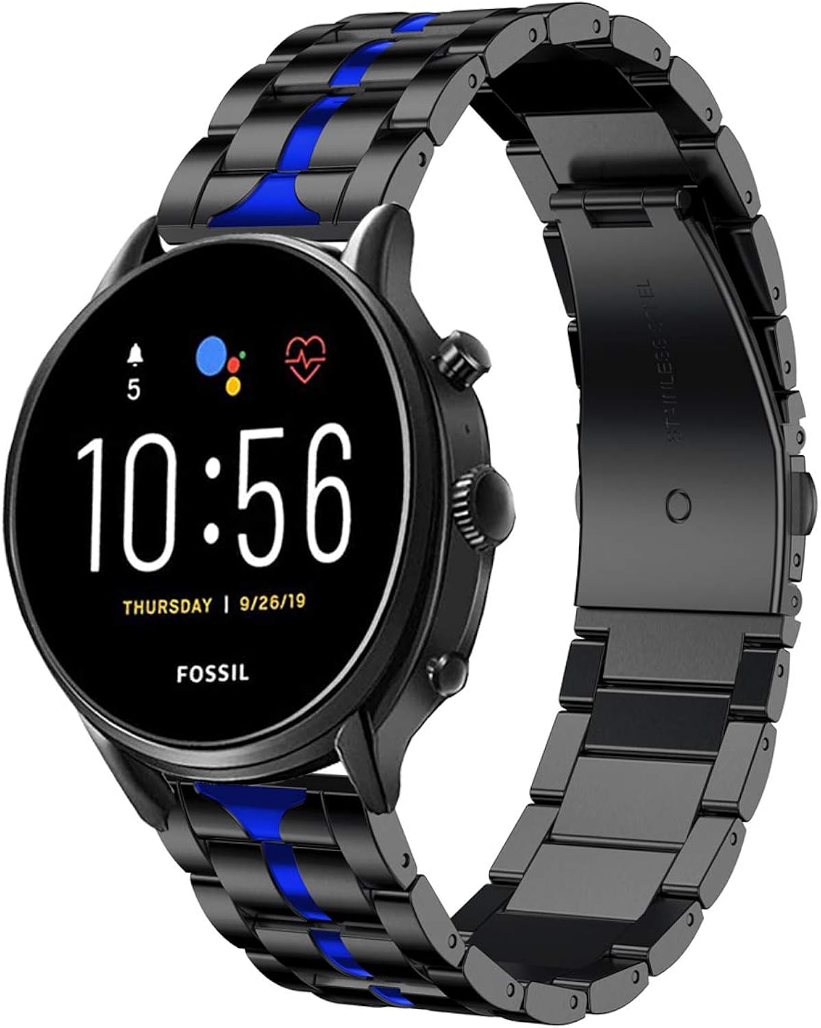 Yeejok Fossil Gen 5 Watch Bands, Enameled 22mm Metal Bands Replacement ...