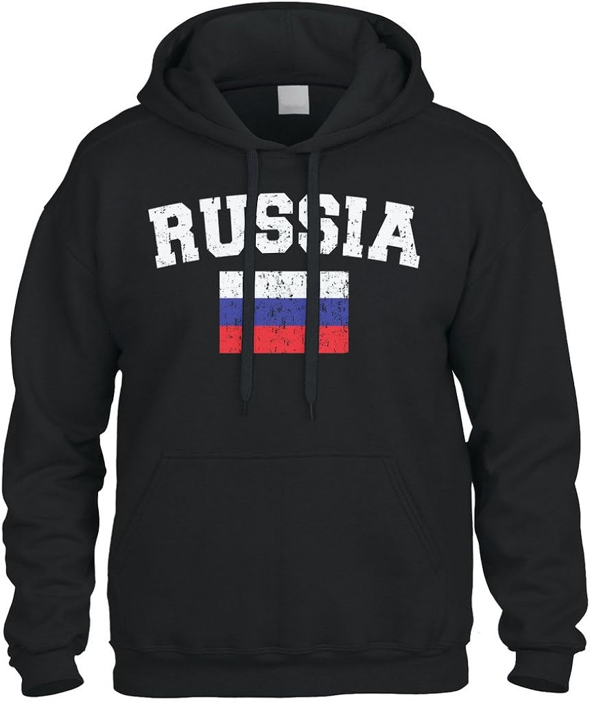 Cybertela Faded Distressed Russia Flag Sweatshirt Hoodie Hoody: Amazon ...