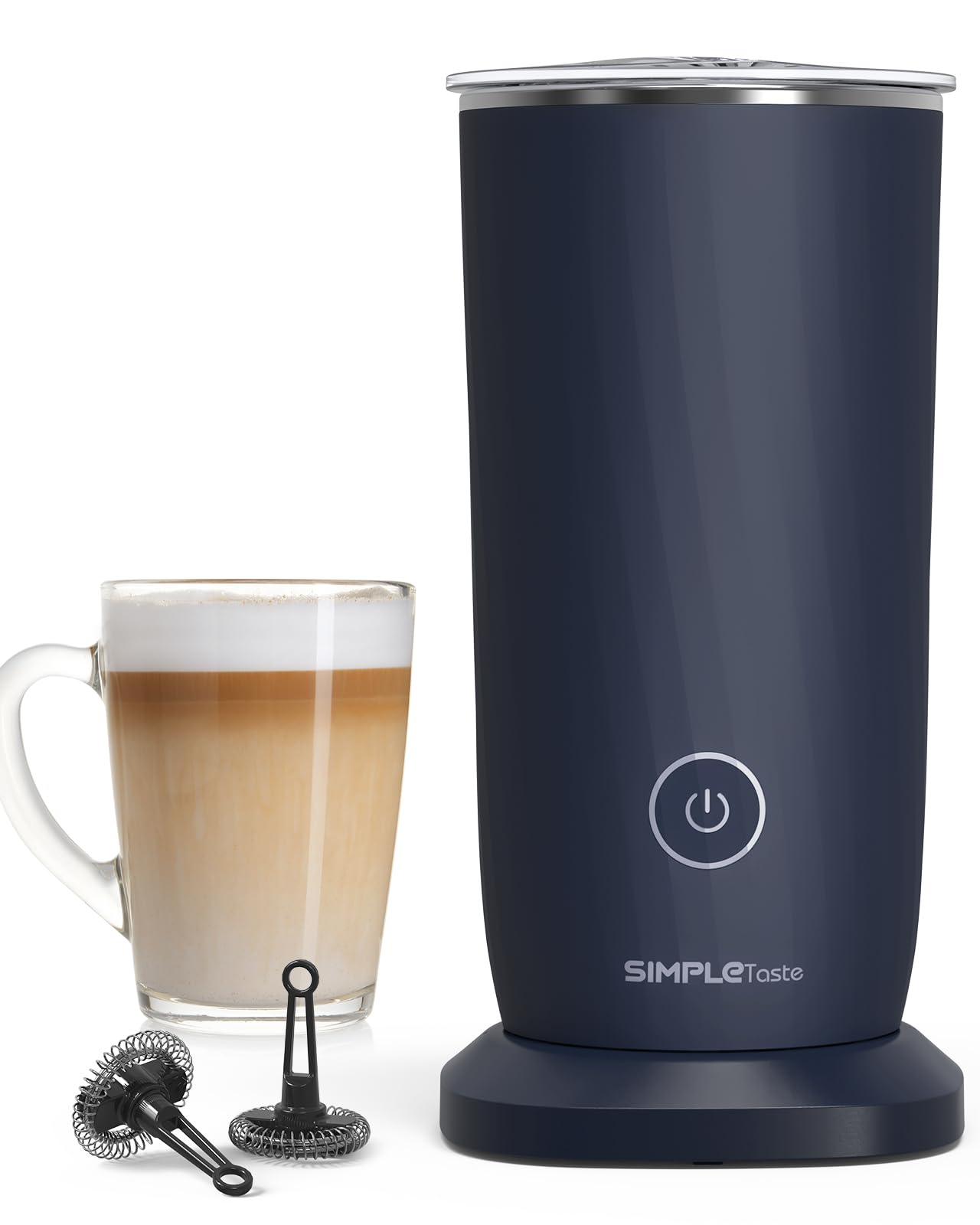 SIMPLETASTE Milk Frother, 4-in-1 Electric Milk Steamer, Automatic Warm ...