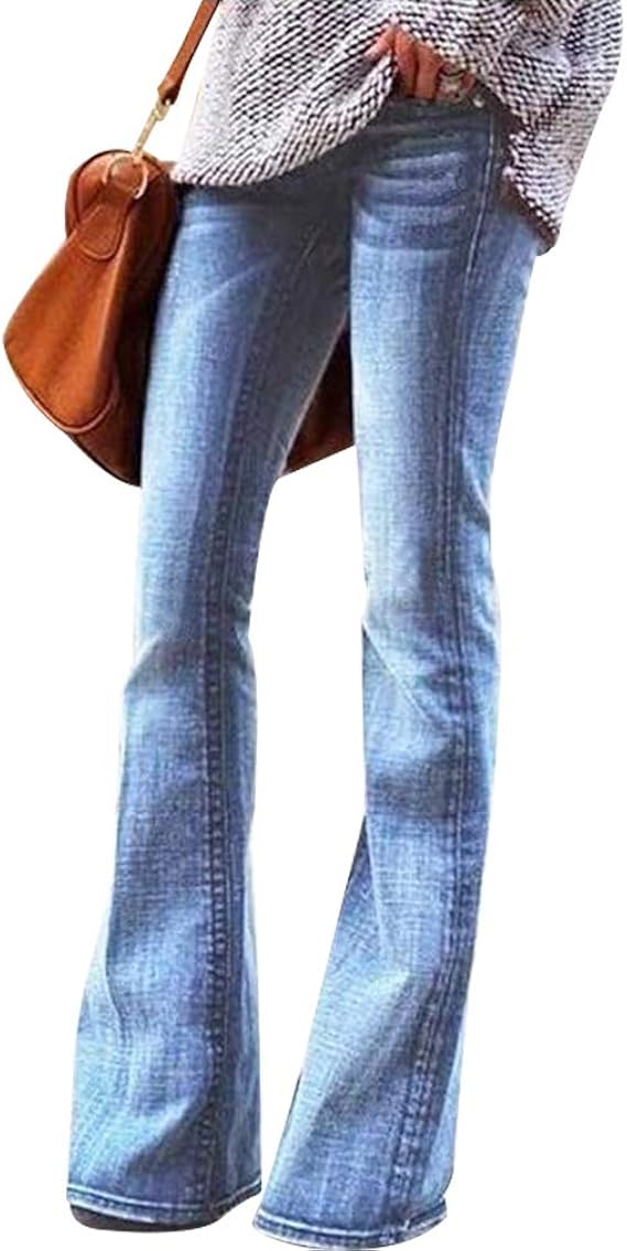 Tasty Life Vaqueros Acampanados, Pantalones Elásticos De Cintura Alta ...