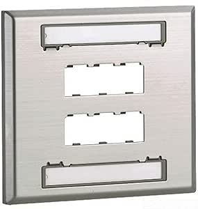 Panduit CFPL6S-2GY 2-Gang 6-Port Faceplate, Stainless Steel - Outlet ...