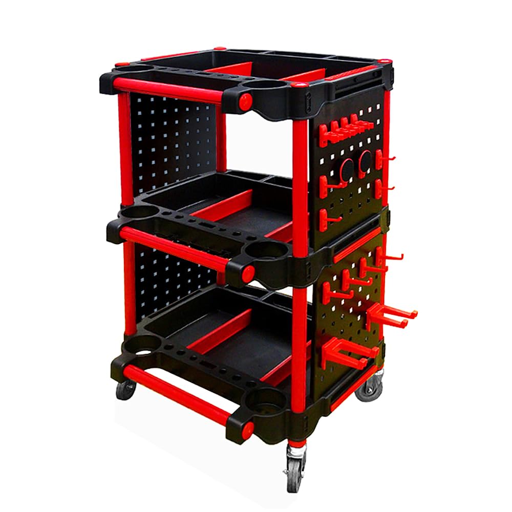 DWSFADA Car Detailing Cart Tool Organizer, Utility Mobile Car Wash Cart ...