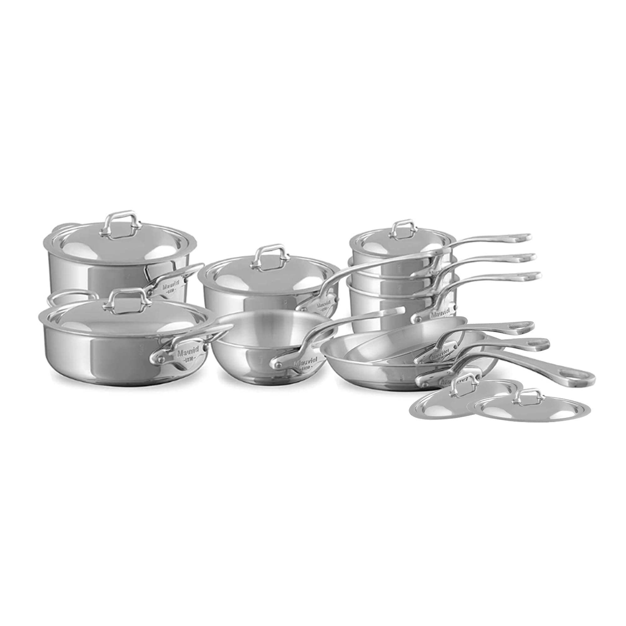 Mauviel M'Cook 5-Ply Polished Stainless Steel 16-Piece Cookware Set ...