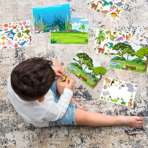 32 Sheets Scene Stickers for Kids Make Your Own Animal Mix and Match ...
