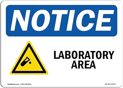 Amazon.com : OSHA Notice Signs - Laboratory Area Sign with Symbol ...