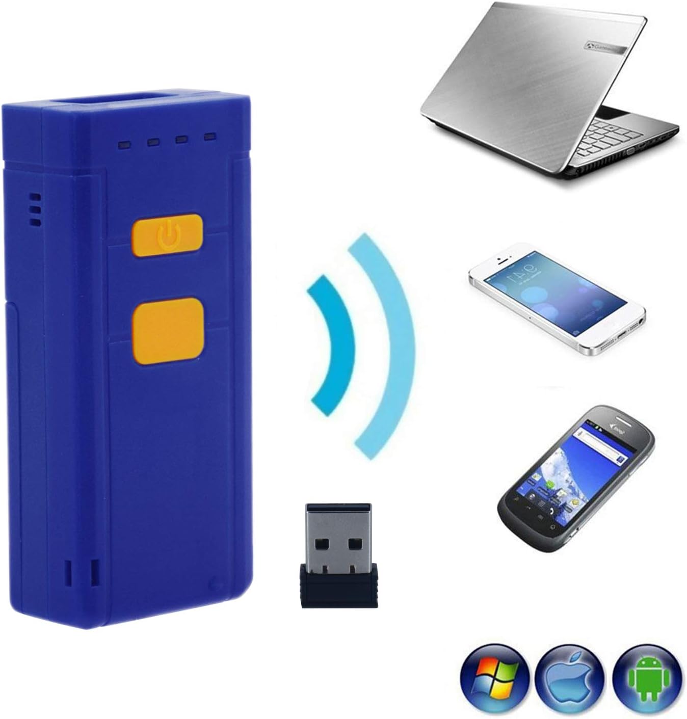 Alacrity Bluetooth Barcode Scanner 2D,3in1 Bluetooth 2.4G Wireless USB ...