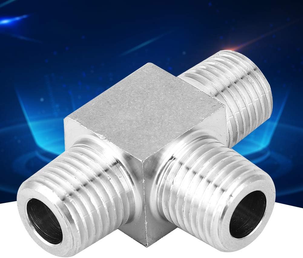 304 Stainless Steel BSPT External Thread Tee Joint High Pressure Water ...