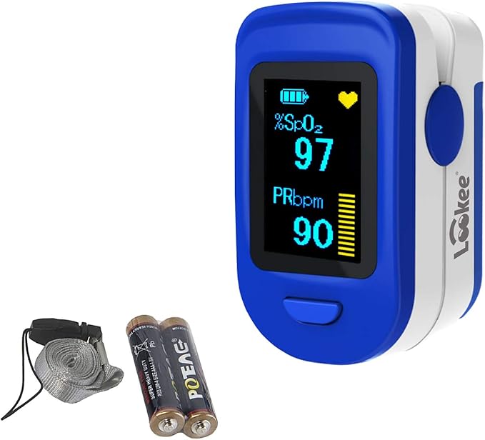 Amazon.com: LOOKEE Fingertip Pulse Oximeter | Blood Oxygen Saturation ...